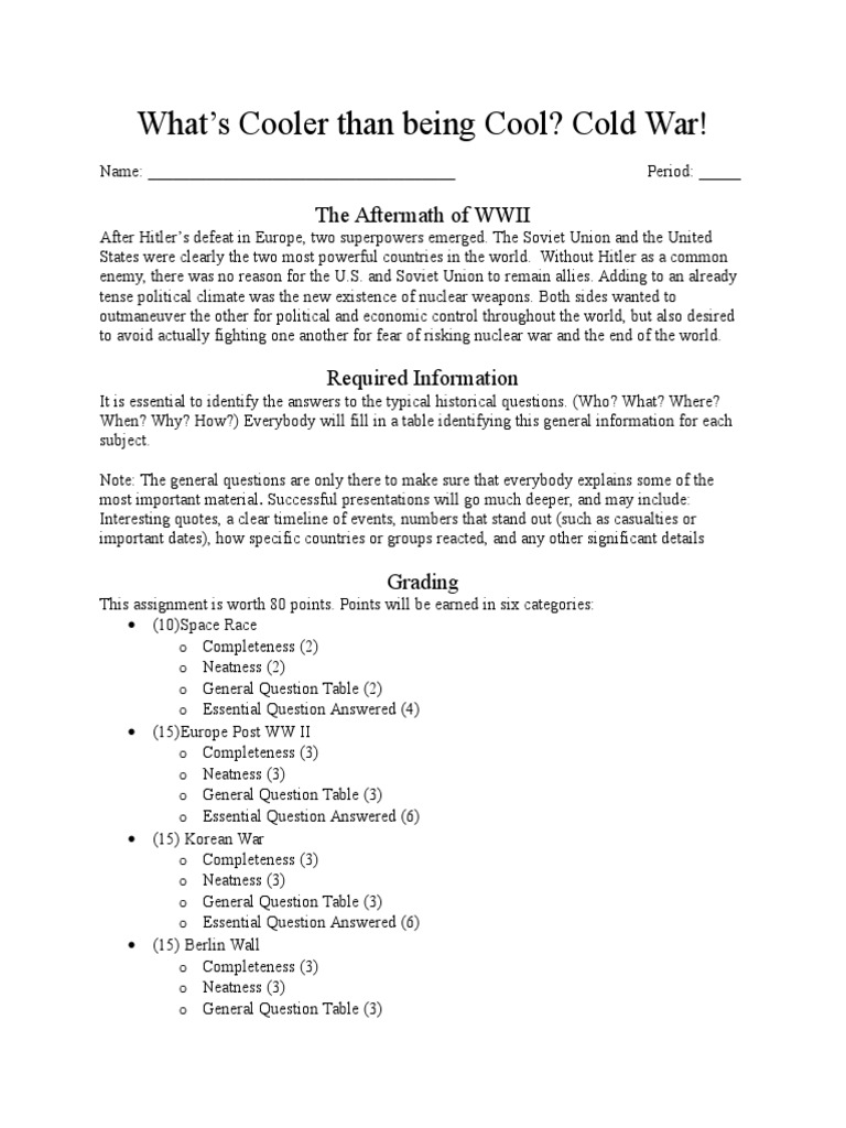 Cold War Project | Download Free PDF | Korean War | Vietnam War