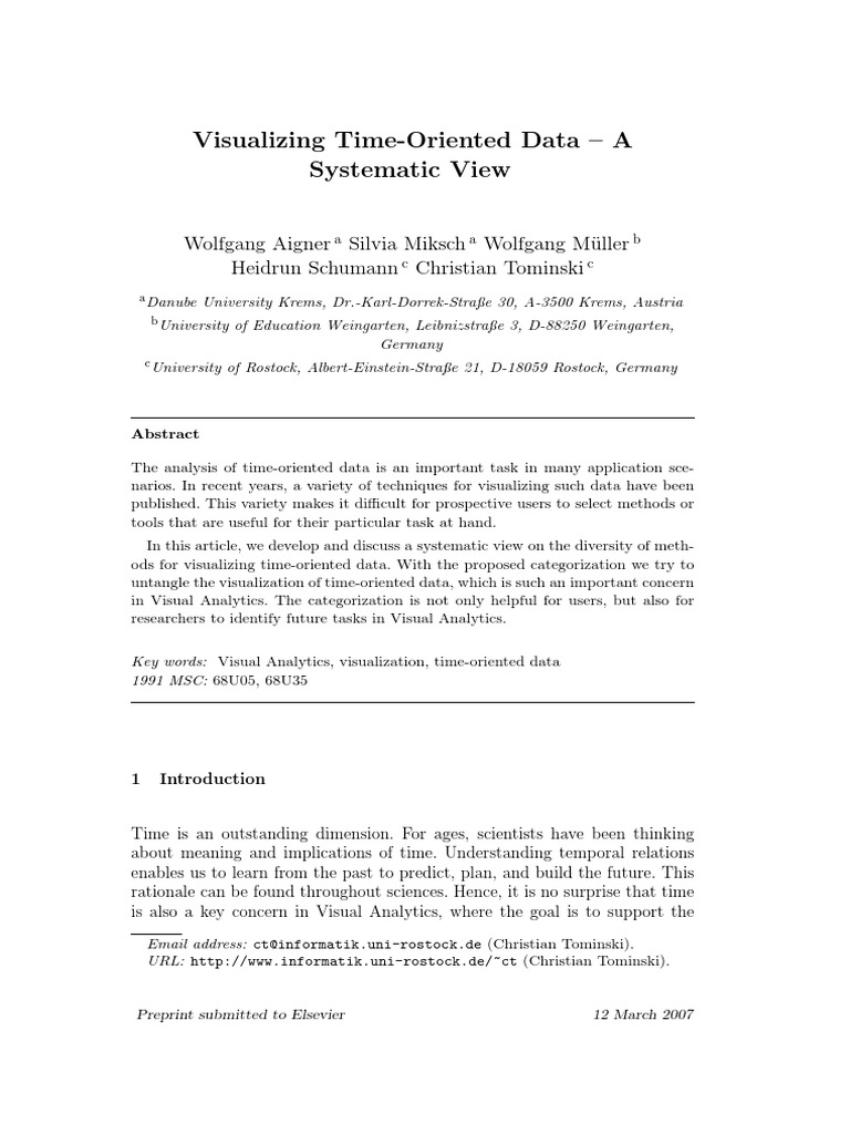 Aigner 2007 CG Visualizing Time Oriented Data | PDF | Visualization (Graphics) | Time