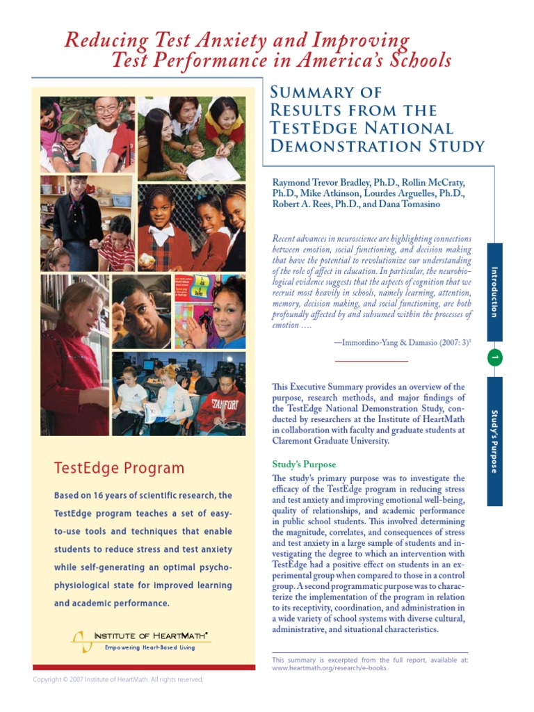 Reducing Test Anxiety and Improving Test Performance in America's ...