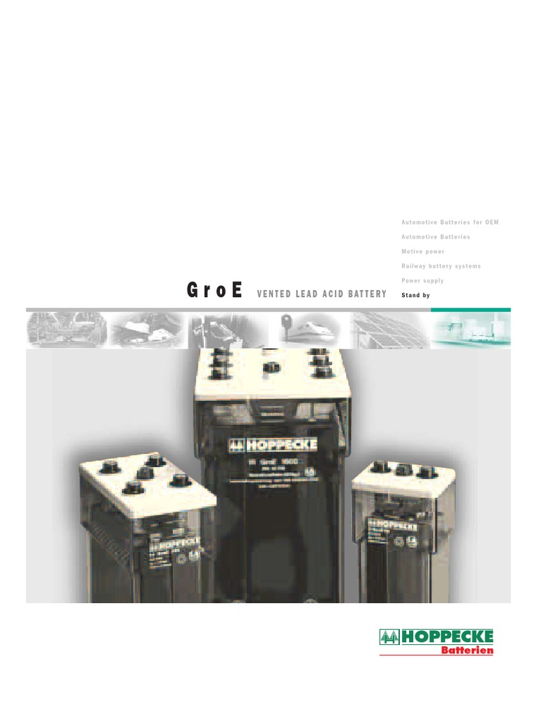 GroE Vented Lead Acid Battery | PDF | Battery (Electricity) | Power ...