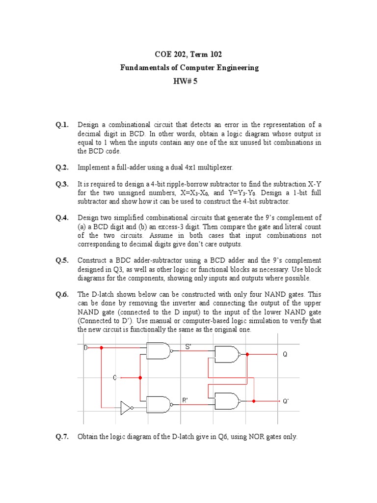 COE 202, Term 102 Fundamentals of Computer Engineering HW# 5 | PDF ...