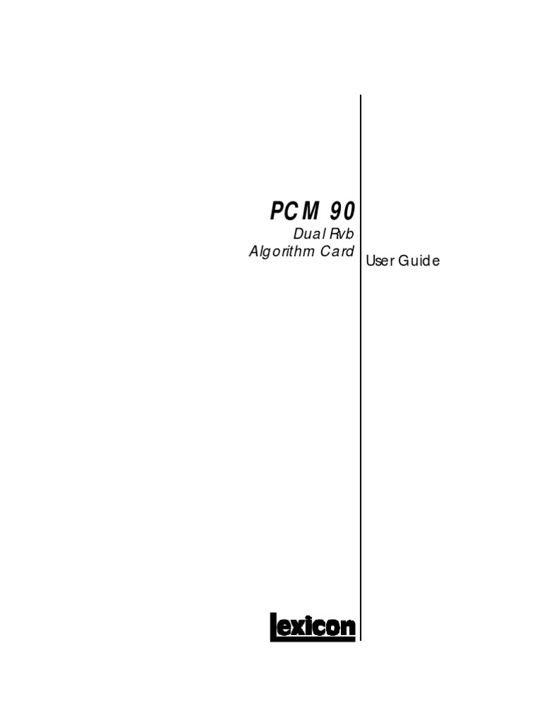 Lexicon PCM 90 Owners Manual | PDF | Synthesizer | Drum Kit