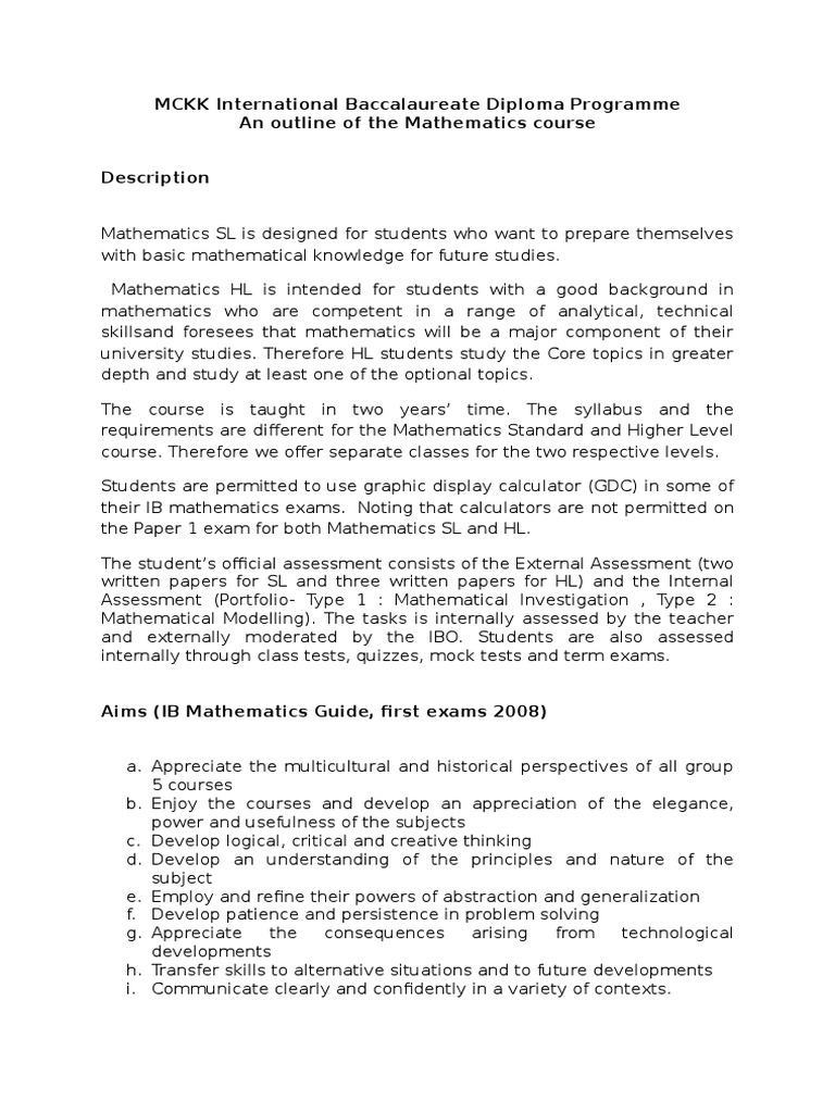 MCKK International Baccalaureate Diploma Programme An outline of the ...
