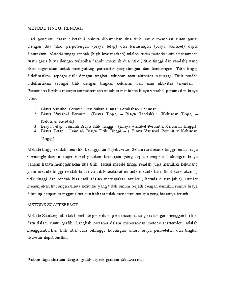 Metode Tinggi Rendah | PDF