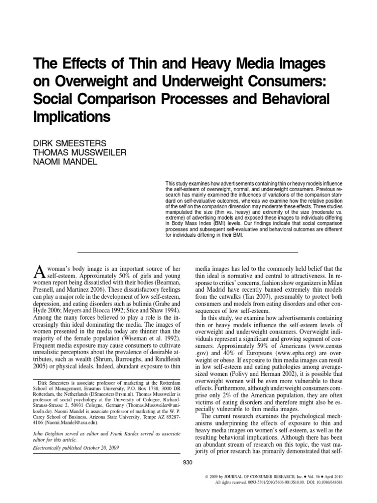 Smeesters Et Al 2010 Media Images PDF | PDF | Behavioural Sciences ...