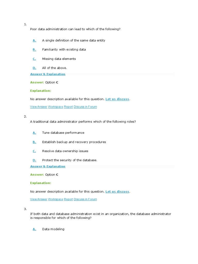 Database Administration Fundamentals Practice Questions | PDF | Database Transaction | Databases