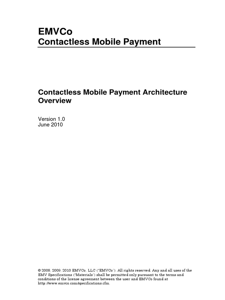 Contactless Mobile Payment Architecture Overview 2010062808363068 Pdf
