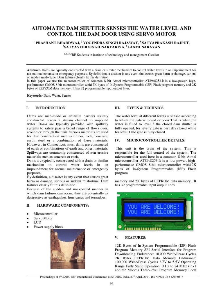 Dam Shutter Control Using Servo Motor | PDF | Home & Garden ...
