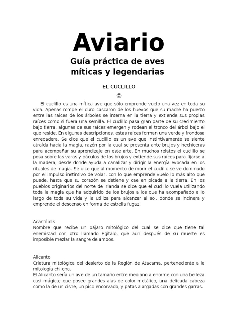 El Cuclillo | PDF | Mitología | Aves