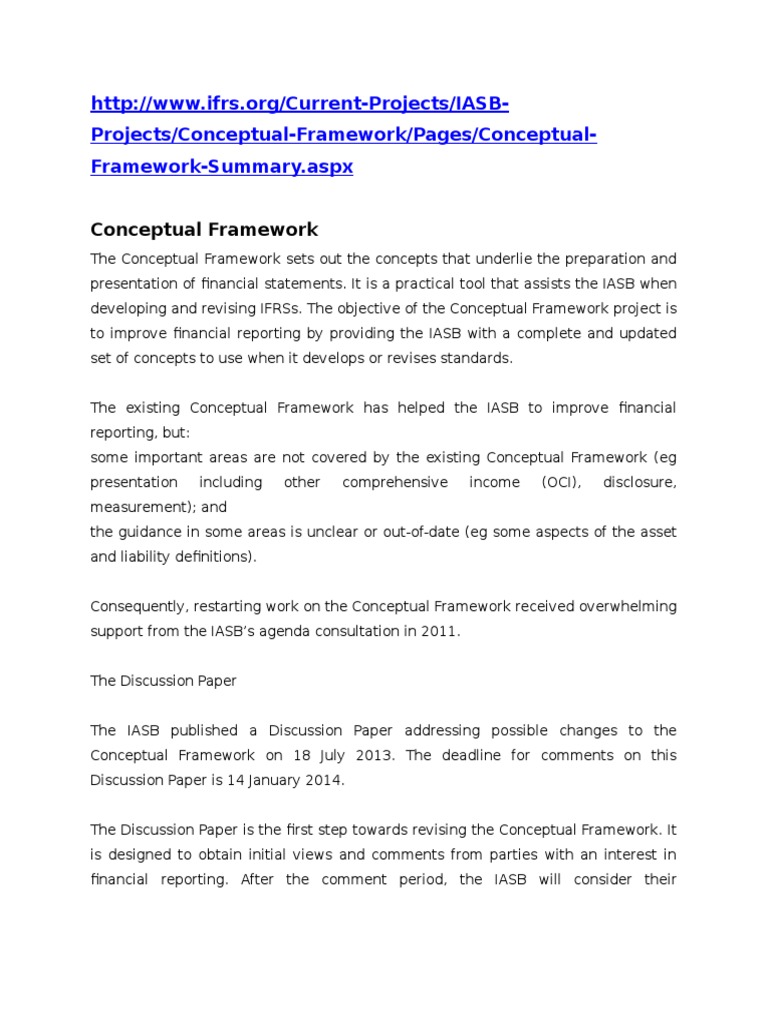 IASB Conceptual Framework Overview | PDF