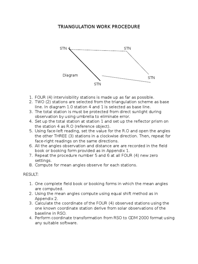 Surveying Triangulation Guide | PDF | Teaching Methods & Materials