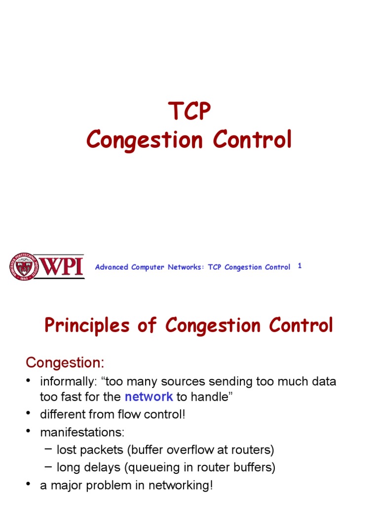 Advanced Computer Networks: TCP Congestion Control 1 | PDF | Network ...