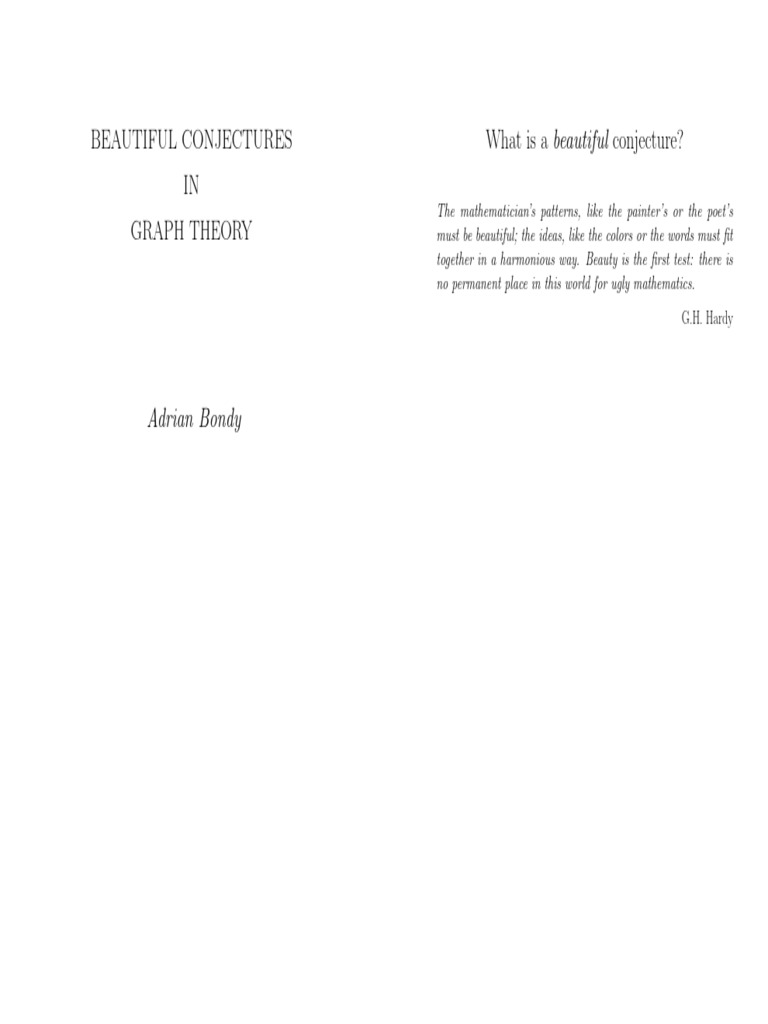 Beautiful Conjectures | Download Free PDF | Graph Theory | Mathematical Relations