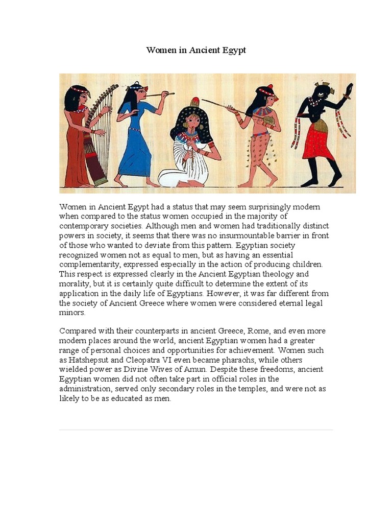Women in Ancient Egypt | PDF | Hatshepsut | Ancient Egypt