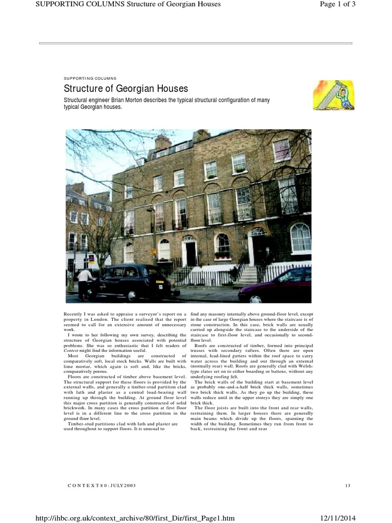 Structure of Georgian Houses | PDF | Wall | Basement