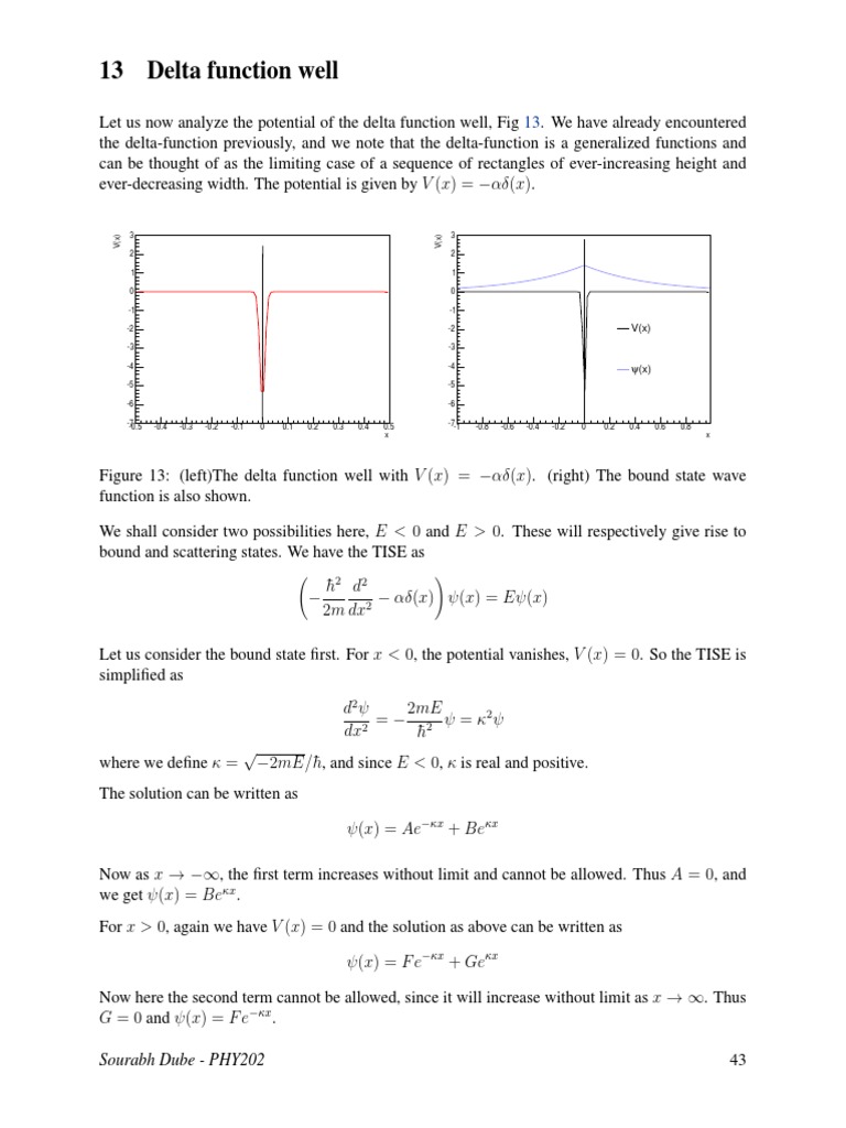 13 Delta Function Well | PDF | Wave Function | Waves