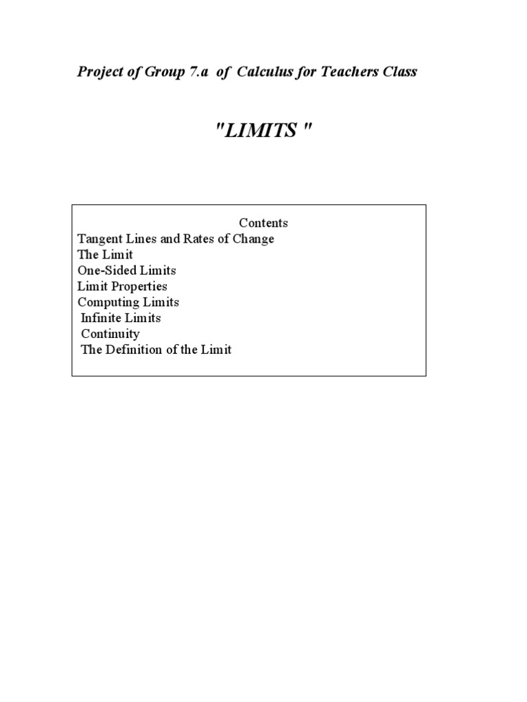 Understanding Limits in Calculus | PDF | Continuous Function | Function ...