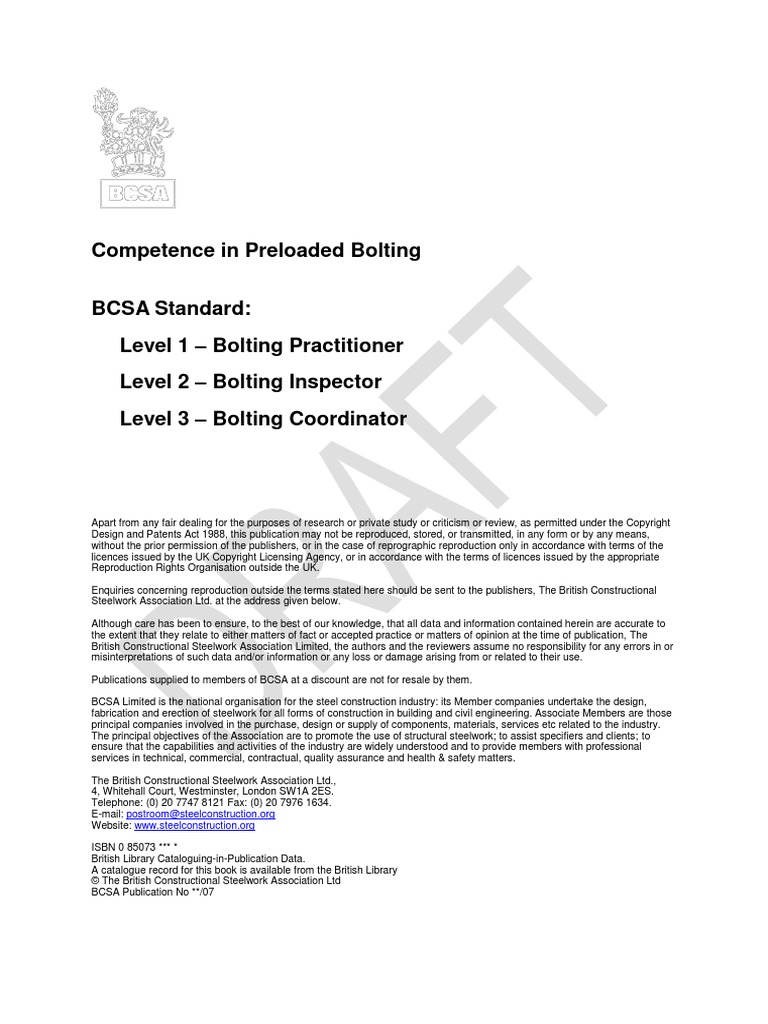 BCSA Bolting Competence-Secure | PDF