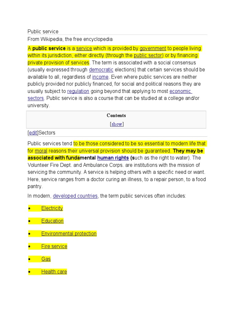 Concept of Public Service | PDF | Public Services | Social Institutions