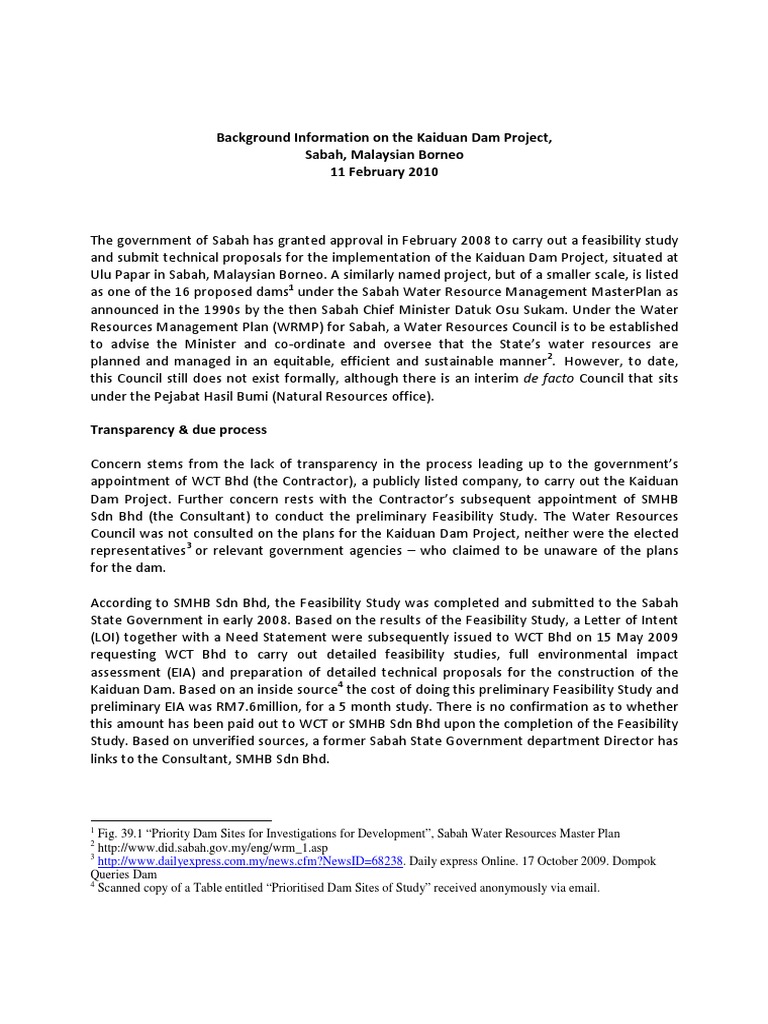 Kaiduan Dam Project Overview and Concerns | PDF | Environmental Impact ...