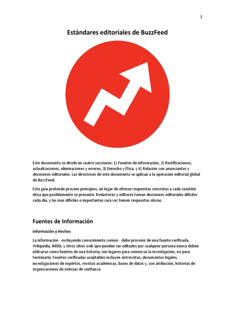 Estándares Editoriales BuzzFeed | PDF | Buzz Feed | Publicidad