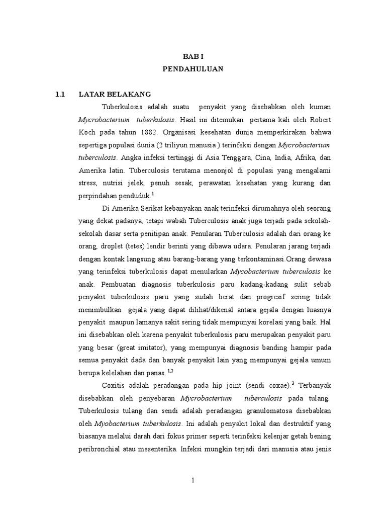 Coxitis TB Anak: Diagnosis dan Penanganan | PDF
