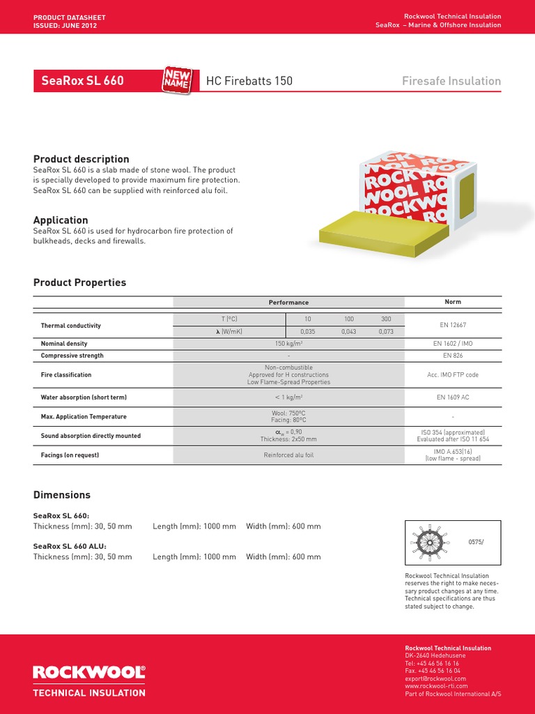 SeaRox SL 660 Marine Fire Insulation | PDF | Home & Garden | Computers