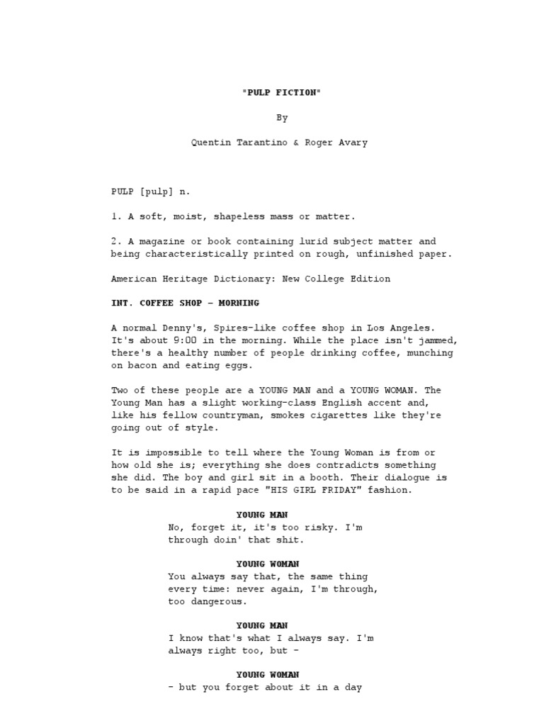 Pulp Fiction Script | PDF