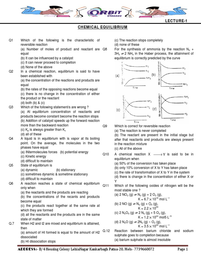 Chemical Equilibrium Lecture 1 Pdf Pdf Chemical Equilibrium