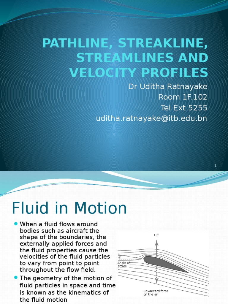 1 Pathline, Streakline, Streamlines and Velocity Profiles | PDF | Fluid ...
