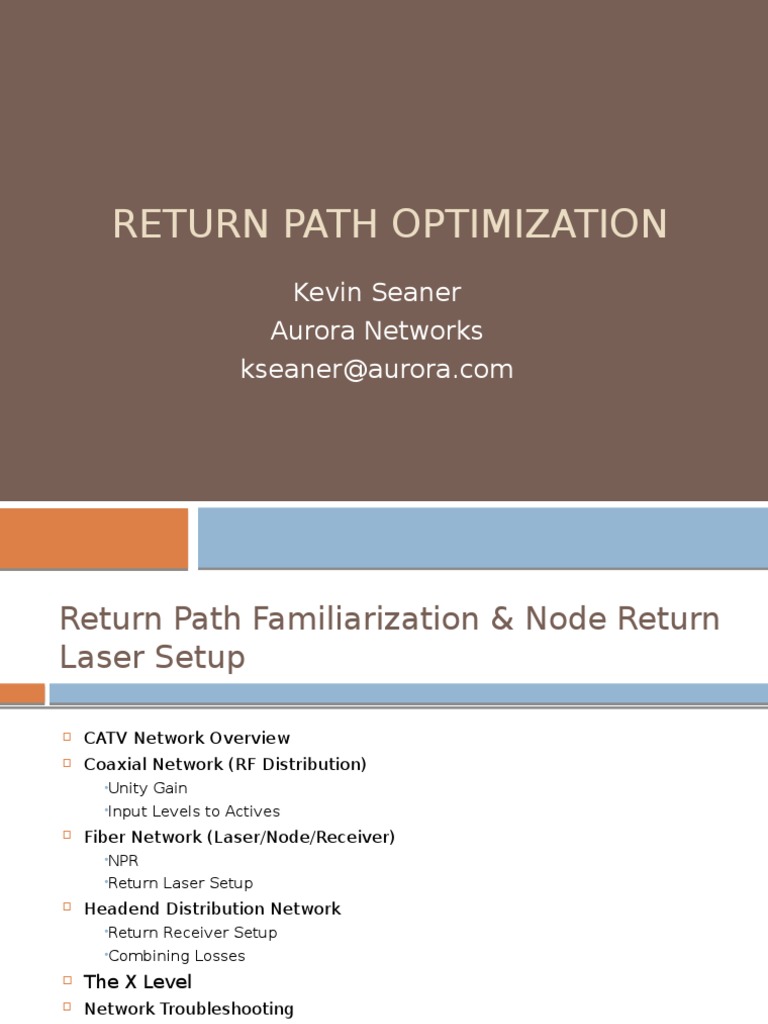 CATV Return Path Optimization Guide | PDF | Broadcasting ...