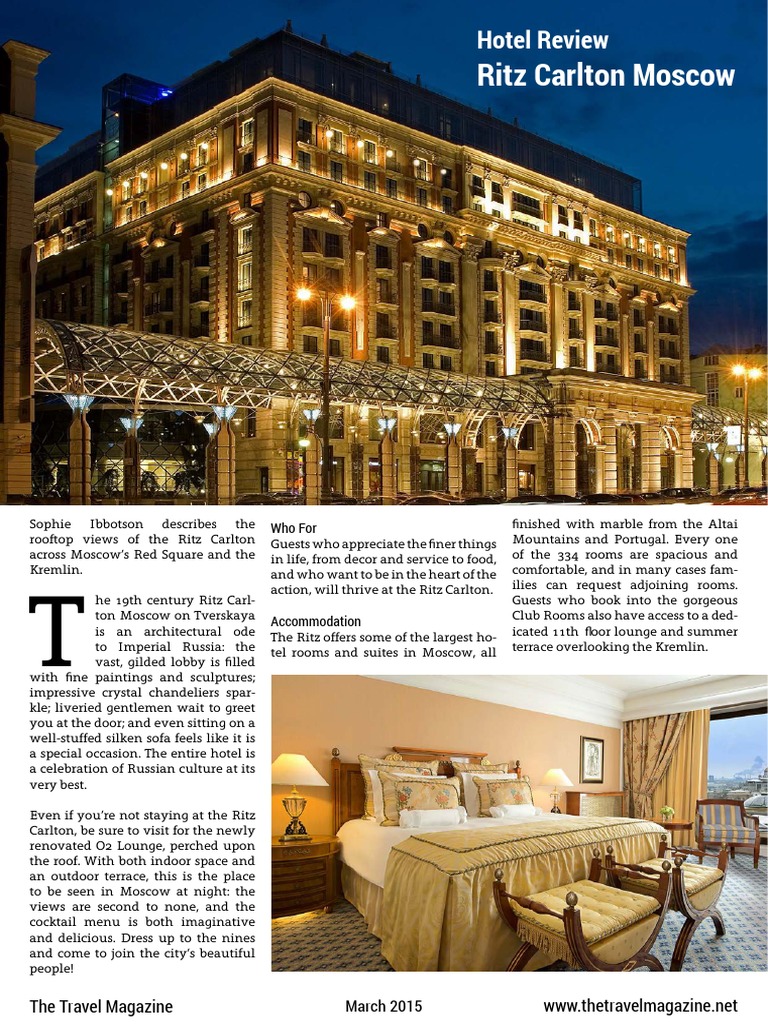 Hotel Review Ritz Carlton Moscow | PDF | Moscow | Hotel
