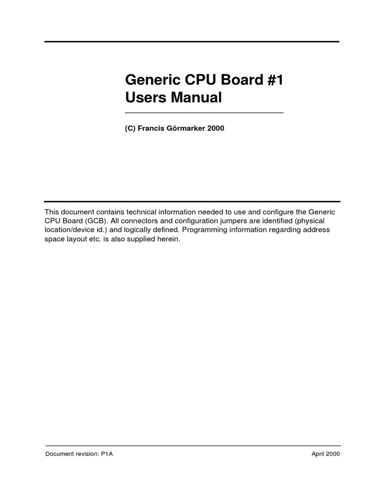 GCB Manual A | PDF | Input/Output | Digital Electronics