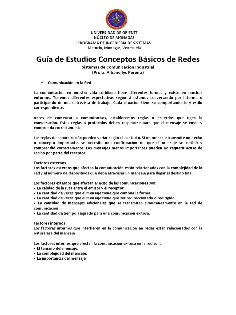 Guia de Estudios Conceptos Basicos de Redes | PDF | Red de área amplia | Red de computadoras