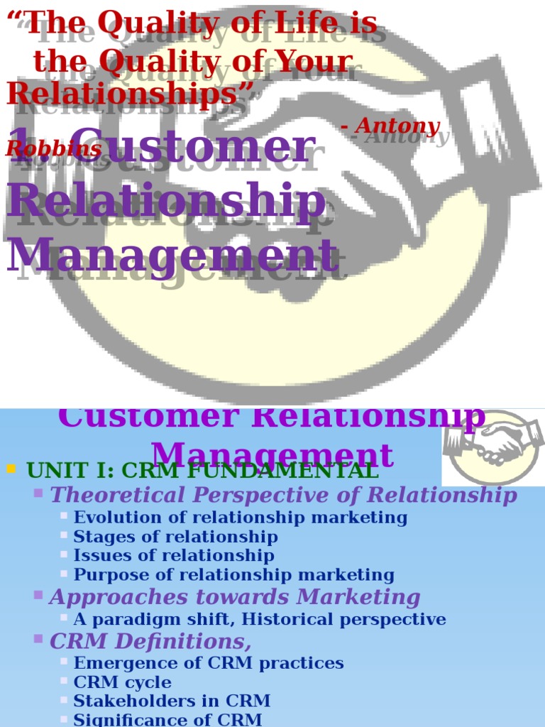 CRM Relationship, Theories - 2 | PDF | Customer Relationship Management ...