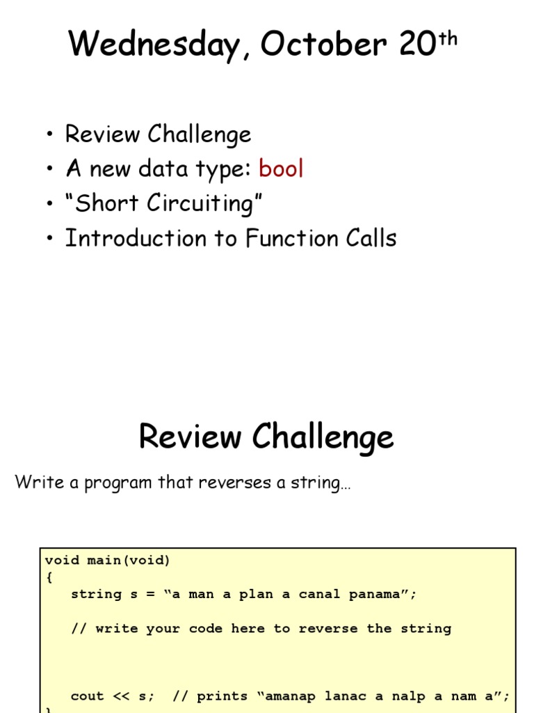 UCLA CS 31 Lecture5 Post On Functions | PDF | Parameter (Computer Programming) | Boolean Data Type