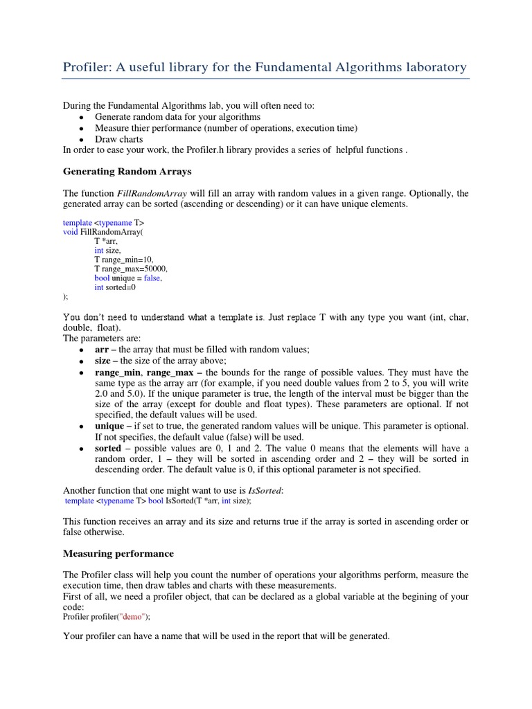 Profiler Guide | PDF | Array Data Type | Subroutine