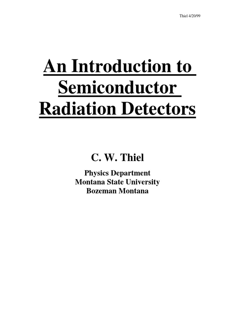 Semiconductor Radiation Detectors | PDF | P–N Junction | Diode