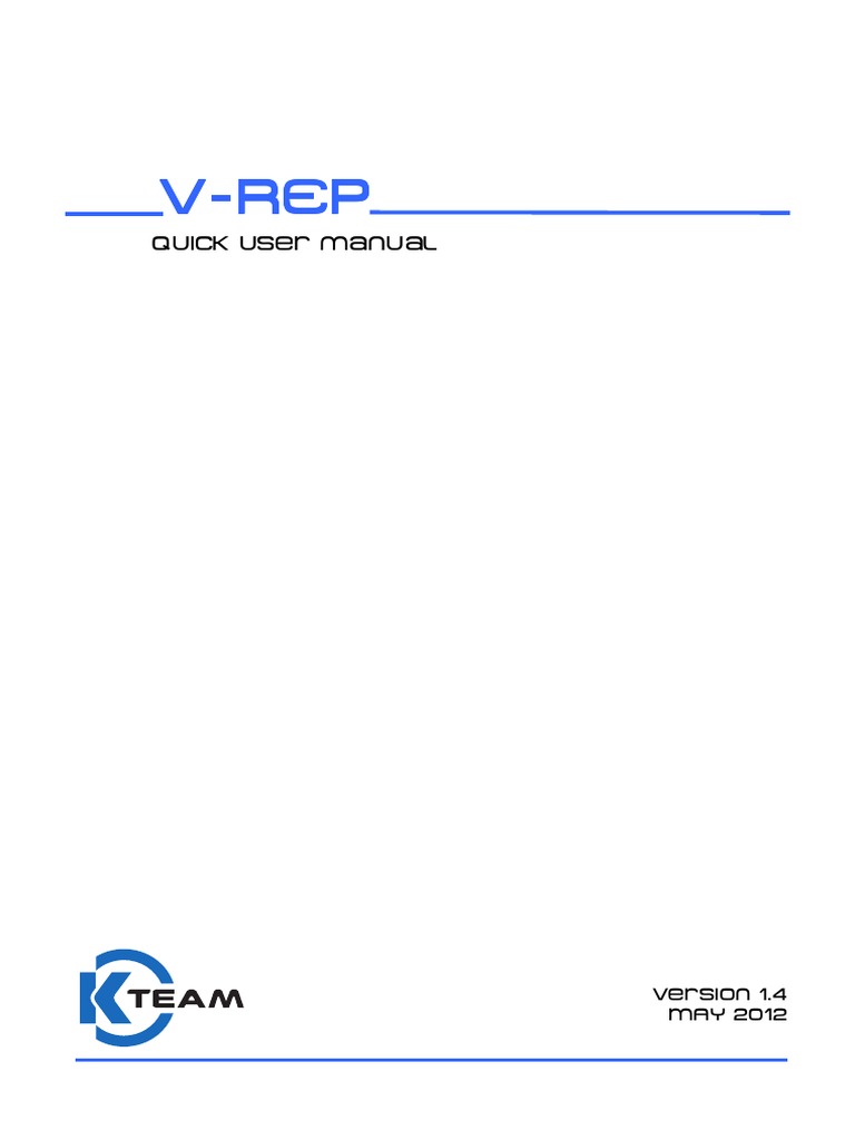 V-REP Quick User Manual | PDF | Installation (Computer Programs) | Scripting Language