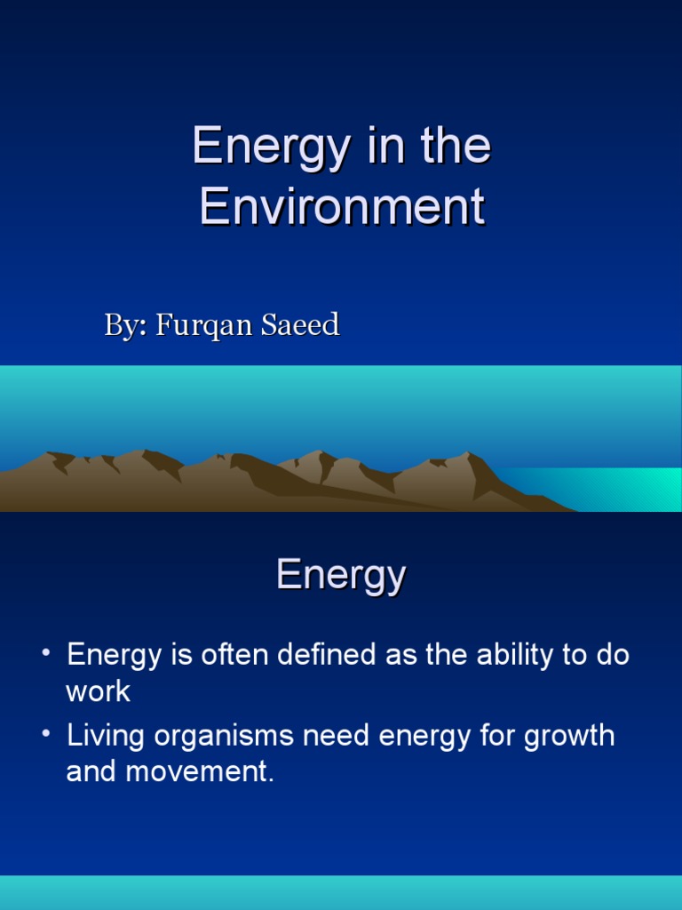 Energy in Environment | PDF | Fossil Fuel Power Station | Kinetic Energy