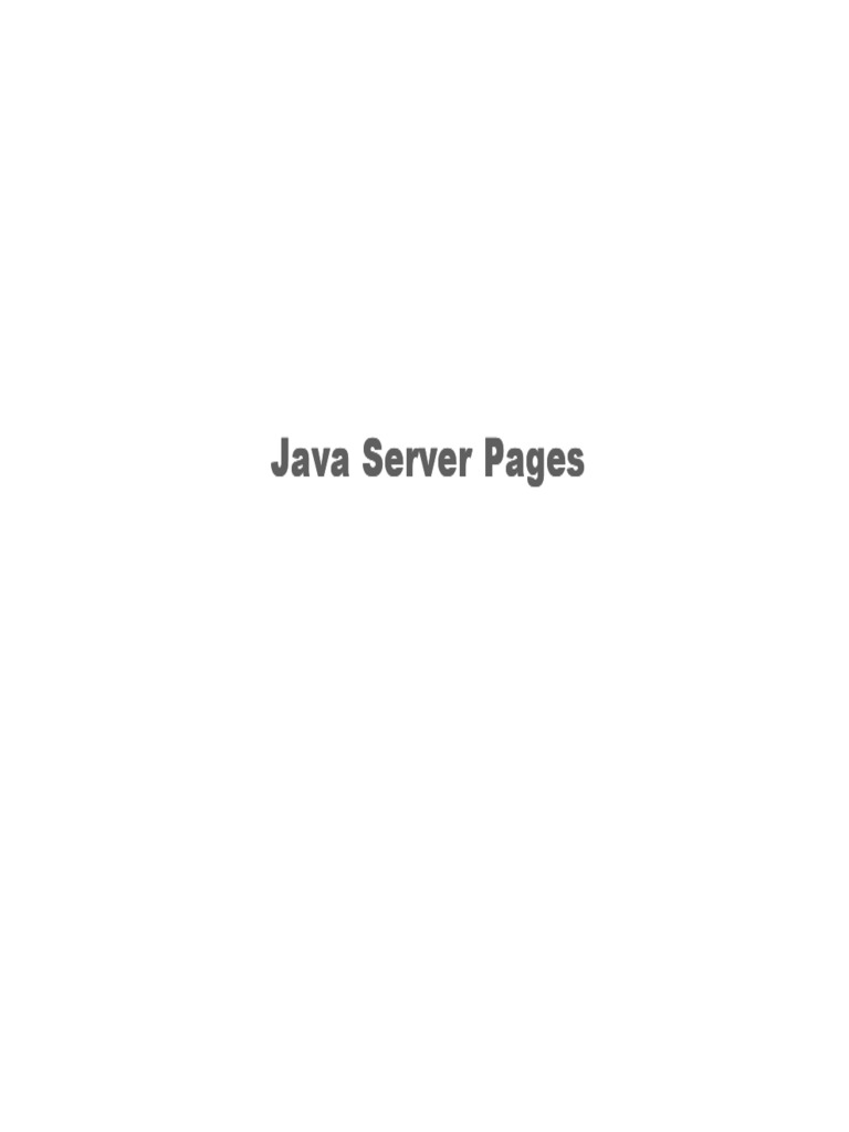 Java Server Pages Java Server Pages | PDF | Computers