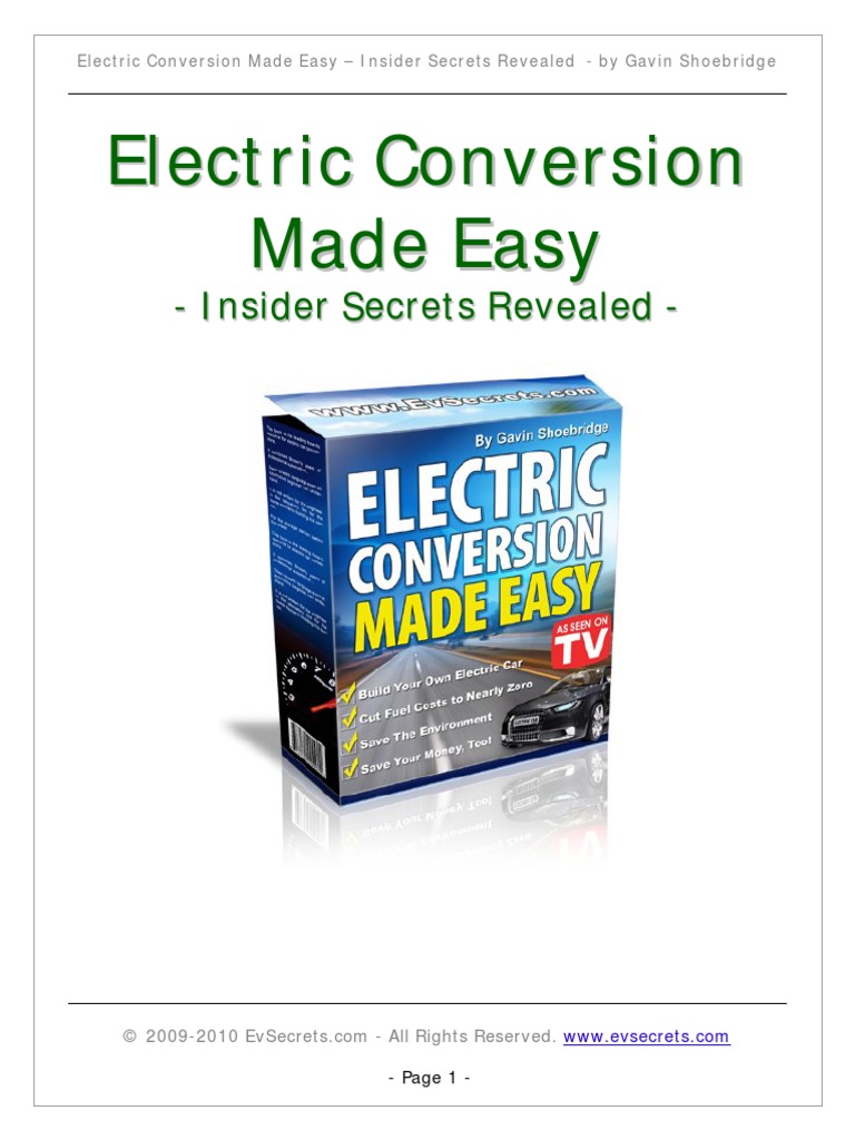 Electric Conversion Made Easy | PDF | Kilowatt Hour | Electric Vehicle