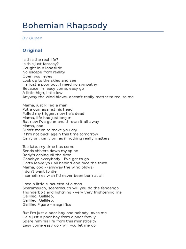 Bohemian Rhapsody | PDF