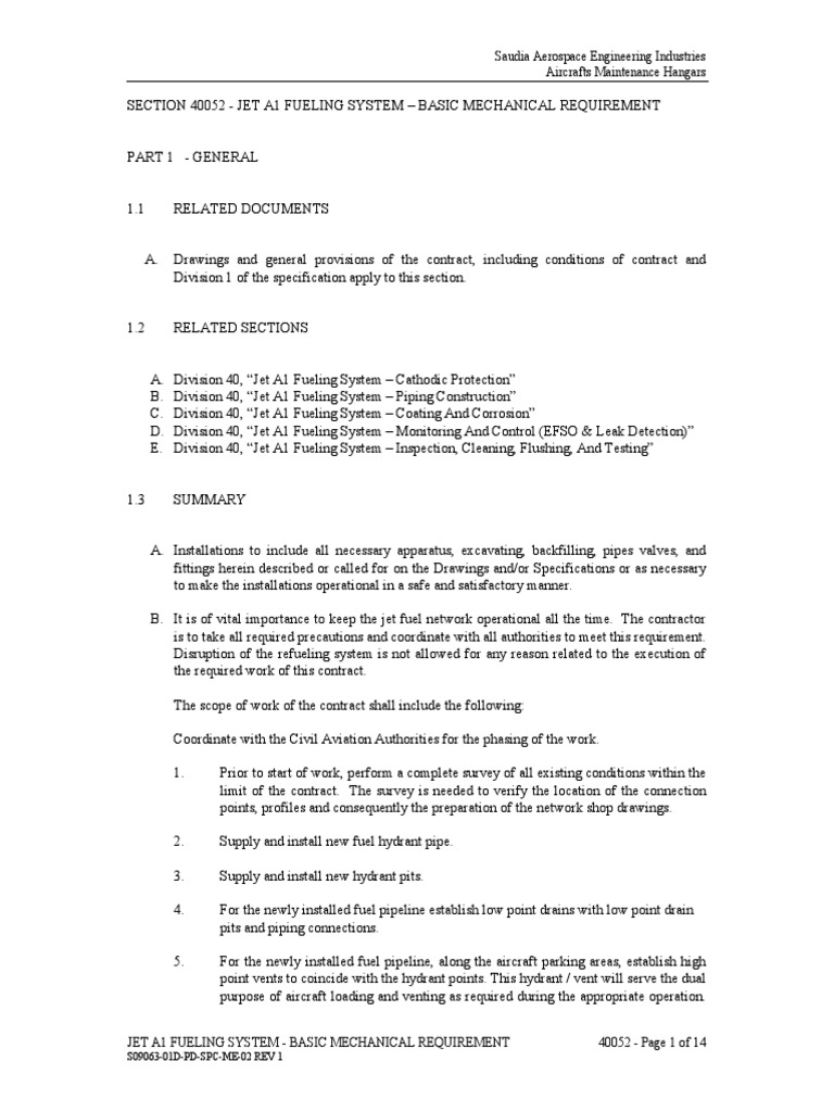Jet A1 Fueling System Requirements | PDF | Pipe (Fluid Conveyance ...