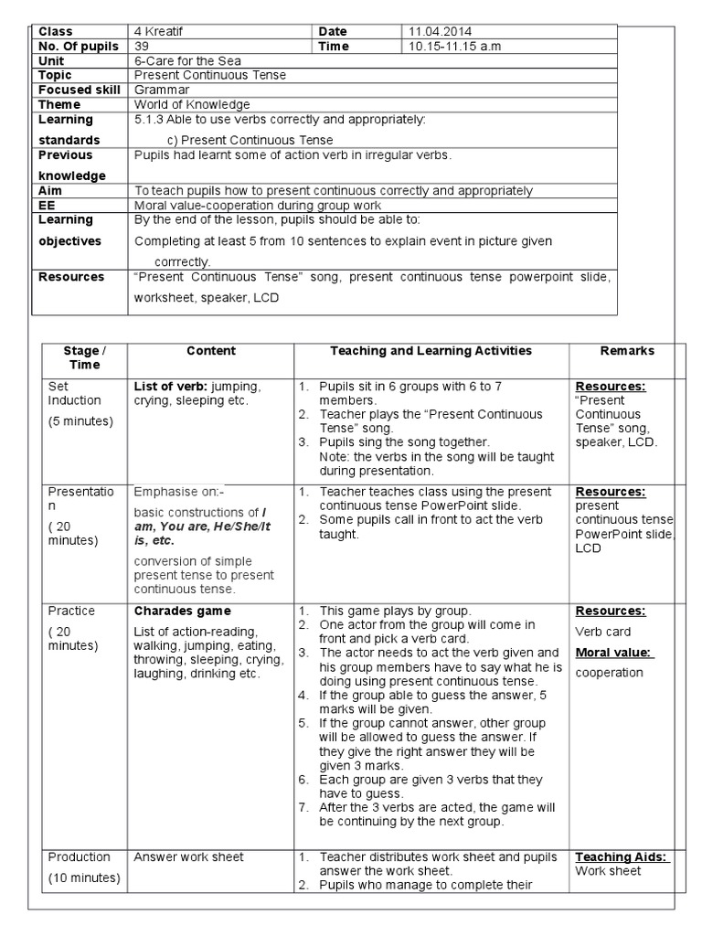 Lesson Plan Year 4 | PDF | Lesson Plan | Style (Fiction)
