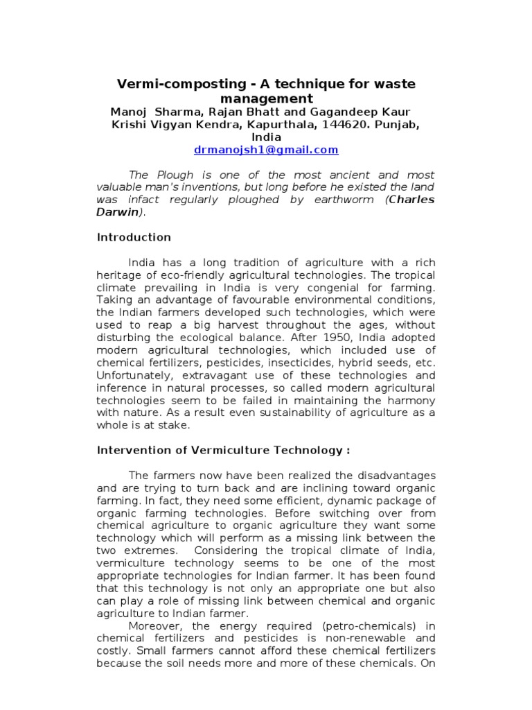 Vermicomposting for Sustainable Agriculture | PDF | Compost | Soil