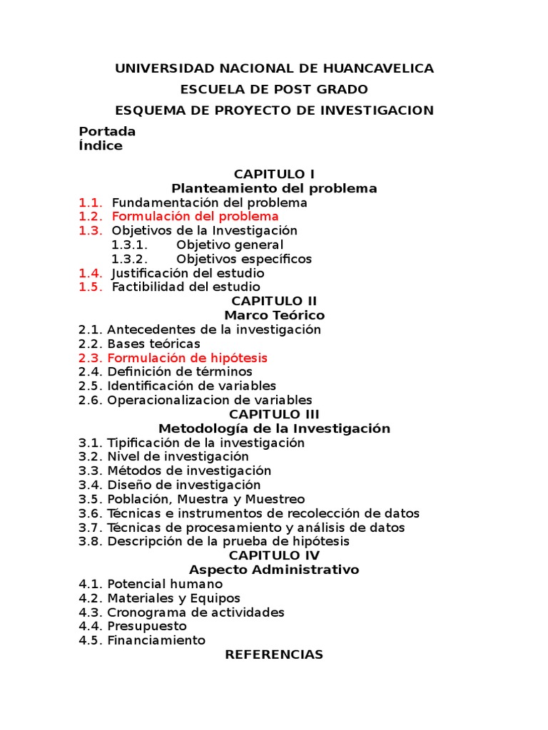 Esquema Proyecto de Investigacion | PDF | Método científico | Sicología