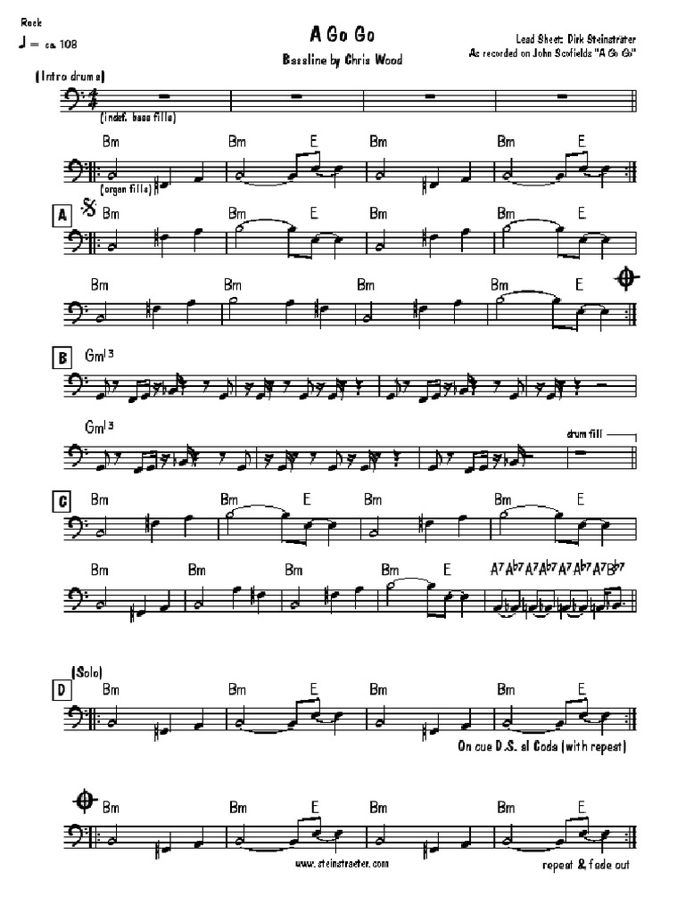 John Scofield - A Go Go (Bass Score) | PDF
