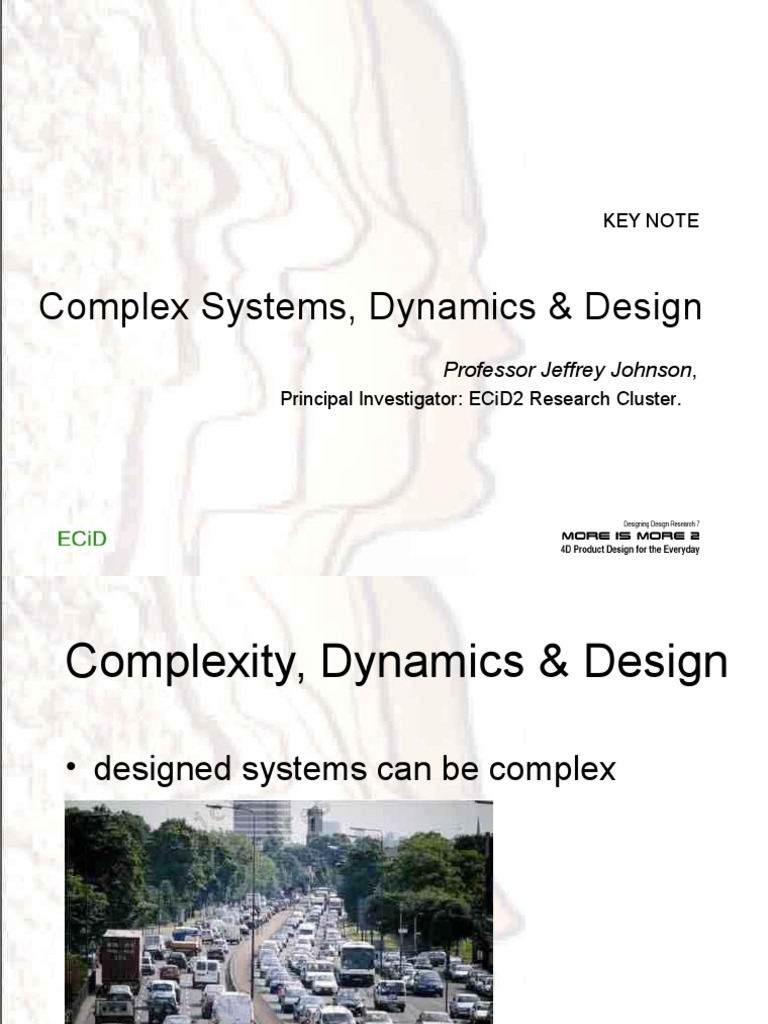 Complex Systems, Dynamics & Design: Key Note | PDF | Complex Systems ...