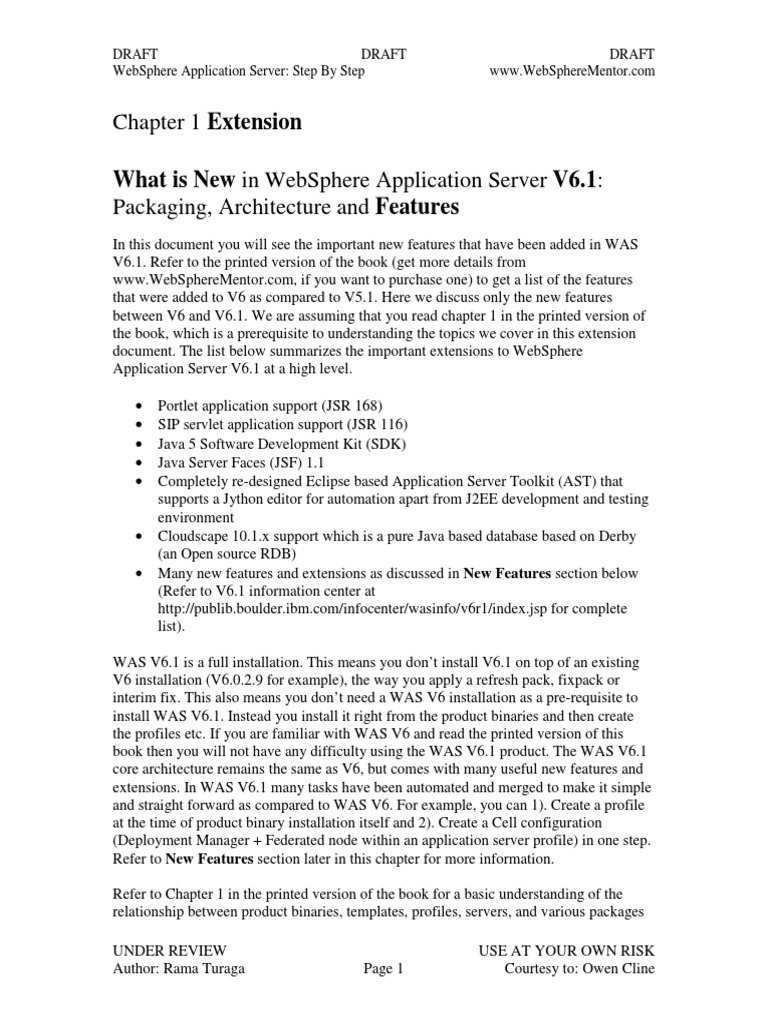 An Overview of New Features and Enhancements in WebSphere Application ...